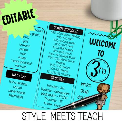 Back to School Night Classroom Expectations| Meet the Teacher| EDITABLE