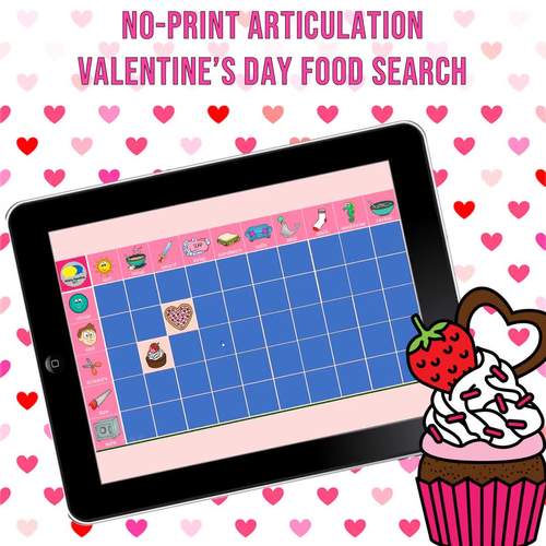 Sh Articulation No Print Valentines Day Game for iPad or Teletherapy
