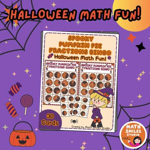 Spooky Pumpkin Pie Fraction Bingo Game | Halloween Math Game for 3rd ...