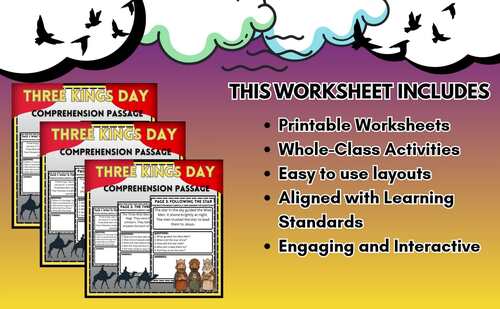 Epiphany & Three Kings’ Day Reading Comprehension Activities 20 Pages ...