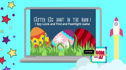 Easter egg hunt BOOM CARDS Speech Therapy Flashlight I Spy Describing ...