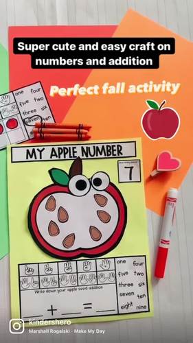 Apple Craft Math About Apples Back to School and Fall Activity by ...
