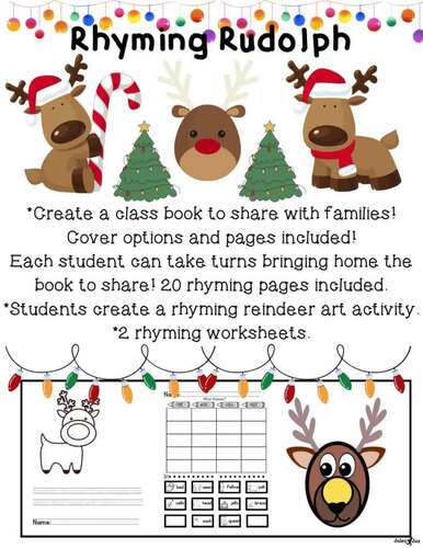 Rhyming Rudolph Activities by Julez and Jaz | TPT