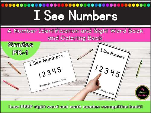 I See Numbers Sight Word and Number Identification Book by My Kinder Garden