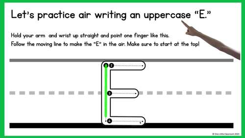 Alphabet Sounds Letter E Vocabulary Slides by One Little Classroom