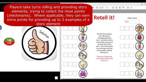 Digital Story Grammar Dice/Game and WH question dice by Wonder of Words