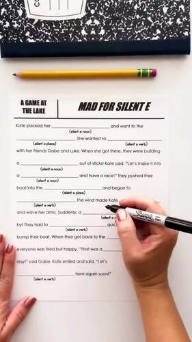 Mad for Silent e – 1st Grade Phonics Fill in the Blank Sentences & Decodables