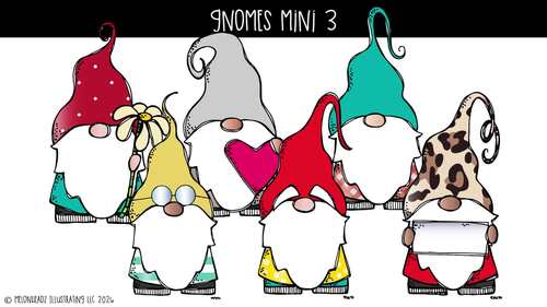 Gnomes 3 clip art, dwarf Mini by Melonheadz Clipart | TPT
