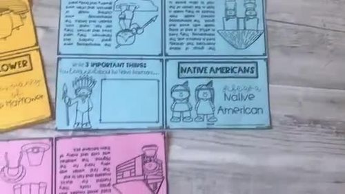 Thanksgiving reading and writing comprehension activities- Lapbook mini ...