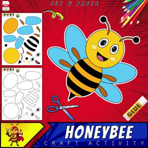 Honeybee Craft Activity | Cut and Paste Craft | Insect Craft | Spring ...