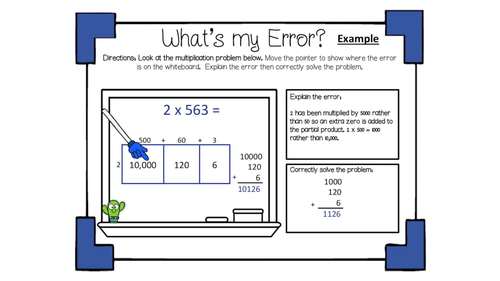 Multiplication Error Analysis Area Model 3 x 1 digits Print & Distance ...