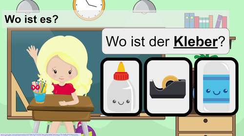 Let's Learn German! School Supplies Interactive Vocabulary Games