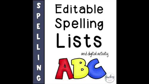 Spelling Lists - Editable! by Teaching Firsties with Mrs Hull | TpT