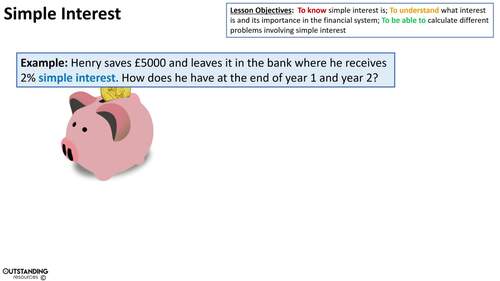 Simple Interest and Percent by Outstanding Resources | TPT