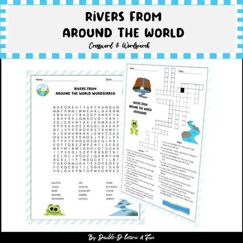 River of the World Crossword & Wordsearch 5-10 Geography Earth Science ...