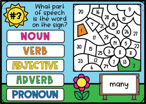 Parts of Speech Color By Code Set C Digital Boom Cards™ + Google Forms ...