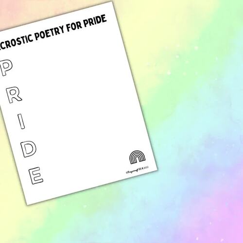 Pride Month Poetry Acrostic Poem Templates with 3 Fonts and 2 Layouts