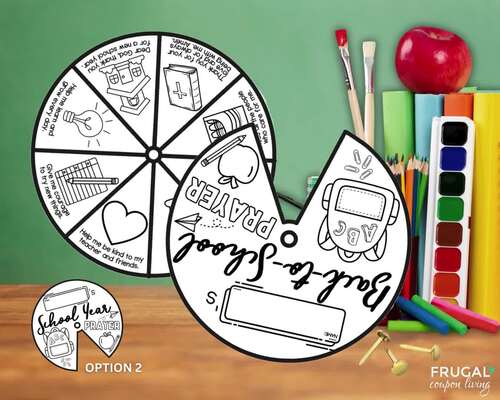 School Prayer Printable Craft, Back-to-School Prayer Coloring Wheel ...