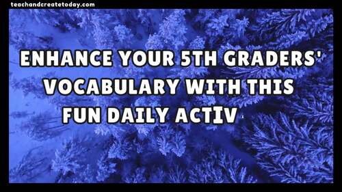 5th Grade ELA Vocabulary Activity Word Of The Day Bell Ringer JANUARY ...