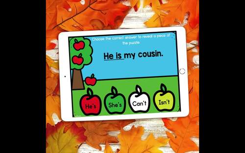 Contractions | Reveal Puzzle | Google Slides | Fall | Autumn by LaFlourish
