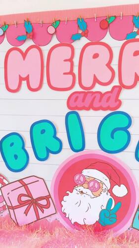 Retro Santa Bulletin Board and Festive Student Activities | TPT
