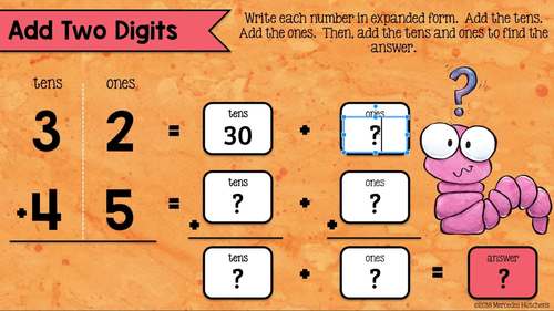 Add Two Digit Numbers by Decomposing Numbers (Expanded Form) No Regrouping