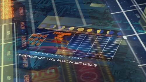 SOLAR SYSTEM MOON PHASES BOGGLE (WORD WORK ACTIVITY) by K's Digital Store