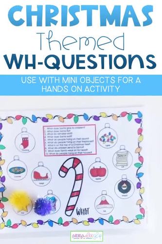 WH Questions Speech Therapy l Christmas Task Cards by Anna Dee SLP
