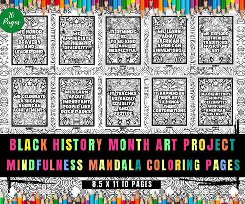 Black History Month Art Projects, Mandala Coloring Pages For Kids, No Prep