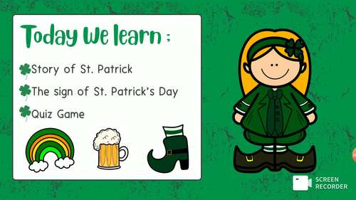 St. Patrick day Leprechauns Spring PowerPoint lesson quiz game for k ...