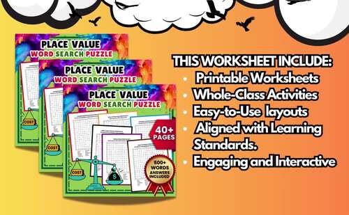 Place Value Word Search Morning Work Activities 4th,5th,6th,7th,8th,9th ...