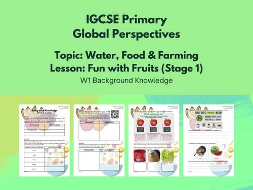Worksheets Pack; IGCSE Global Perspectives; Water, Food and Farming ...
