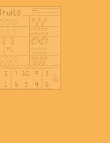 Fruits Counting 1-10 Worksheets Preschool Math Centers Cut and Paste ...