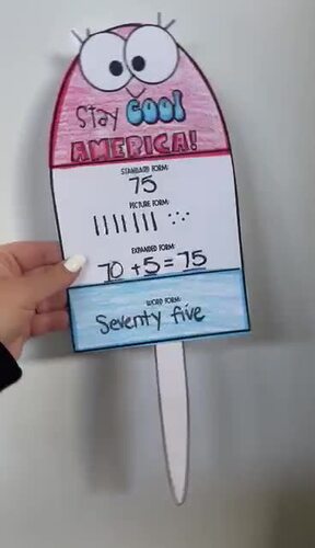 Patriotic Math Place Value Crafts by The Teaching Diva Corner | TPT