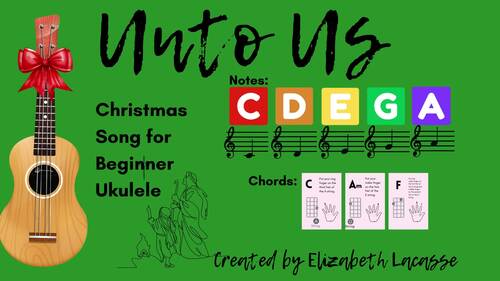 Unto Us: Christmas Song for Beginner Ukulele by mixmakemusic | TPT
