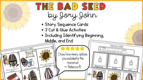 THE BAD SEED Story Sequencing with Pictures | Retelling Picture Cards ...