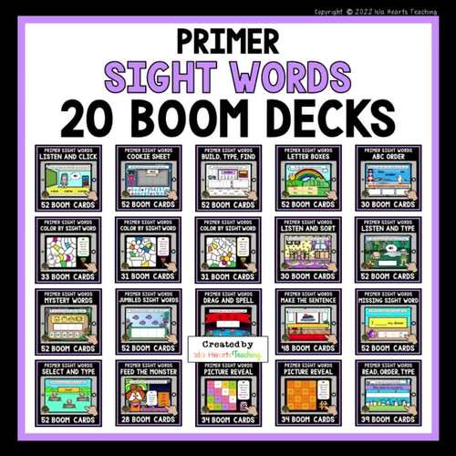 Primer Sight Words Bundle (BOOM Cards™ - 20 Decks) Digital Activities