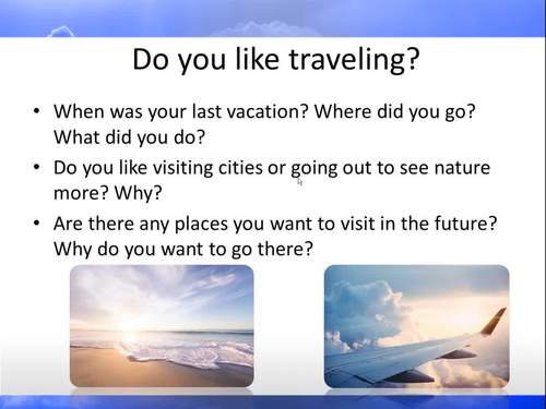 "Your Traveling Bucket List" ESL Conversational Lesson (A2 level)