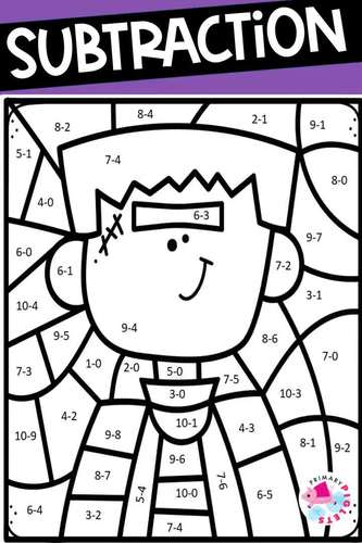 Halloween Color by Number Code Subtraction to 10 and 20 Math Pumpkin ...