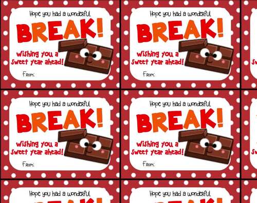 “Hope You Had a Wonderful BREAK!” Back to School Gift Tags | Sweet ...
