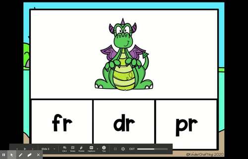 Beginning Blends - R l Google Slides Self Assessing Game by KinderCrafting