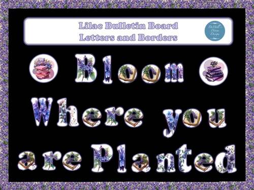 Lilac Bulletin Board Set with Borders, Letters and Decals | TPT