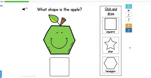 Apple Math Activities 2D Shape Matching Boom Cards by Teaching Autism