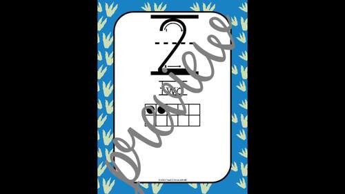 Number Posters 0-30 with Ten Frames Dinosaur Theme Classroom Decor Set 10