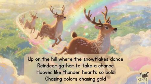Music: Reindeer Racing Rainbows Song Classroom Songs Reading Lyrics ...