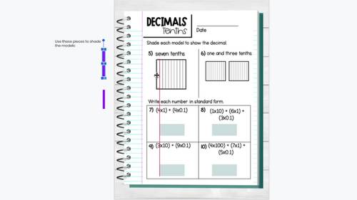 Fourth Grade Decimals Notebook (Print and Digital) by Especially in ...