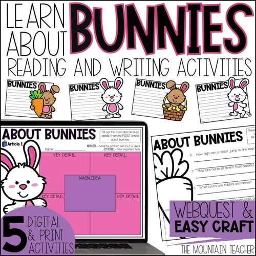 Bunny or Rabbit Reading Comprehension Activities with Webquest and ...