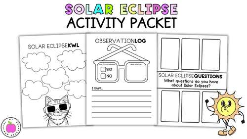 Solar Eclipse 2024 Activities Packet | Early Finisher Worksheets