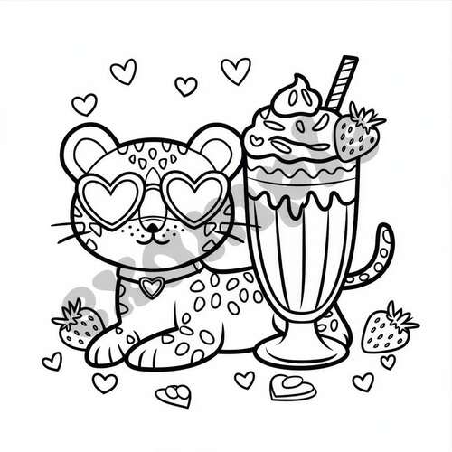 Happy Animals Love Themed Coloring Pages Printable Cute Animal Valentine
