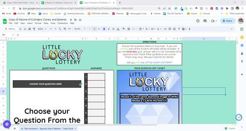 Volume of Cylinders, Cones, and Spheres Digital Activity 8th Grade Math
